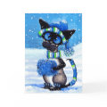 Siamese Snow Card | Zazzle