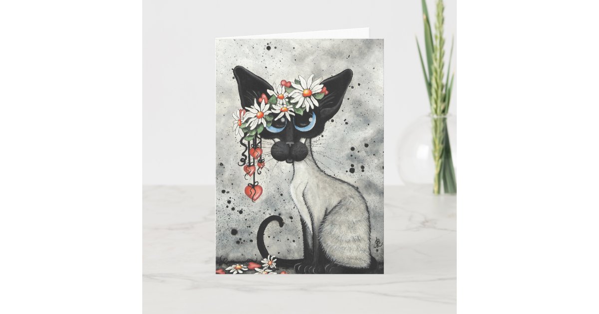 Siamese Valentine Hearts Holiday Card | Zazzle