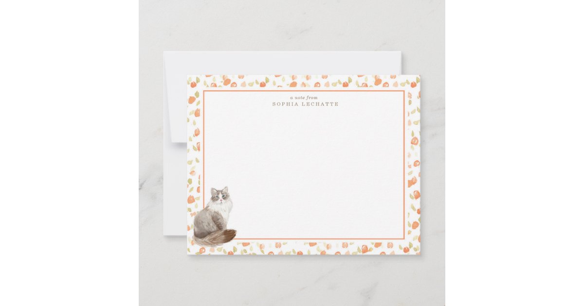 Siberian Cat Personalized Stationery Note Card | Zazzle