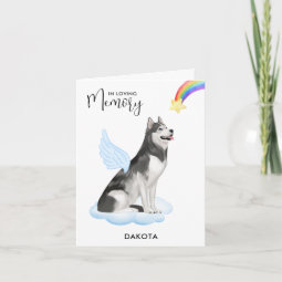 Siberian Husky Angel Dog Pet Loss Sympathy Card | Zazzle