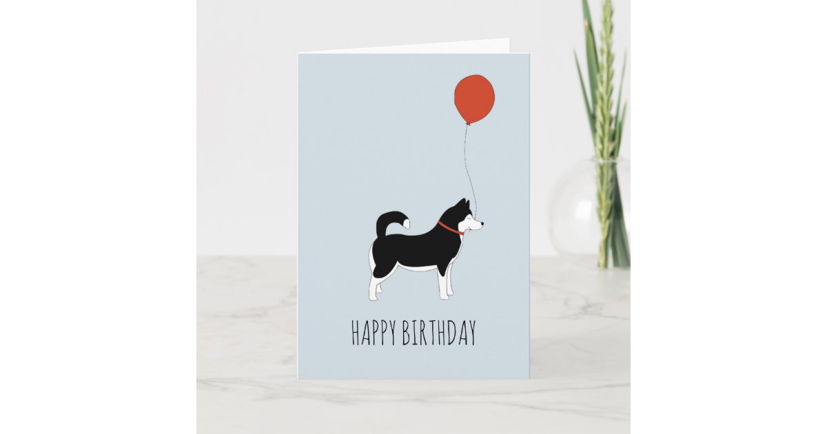 Siberian Husky Birthday Card | Zazzle