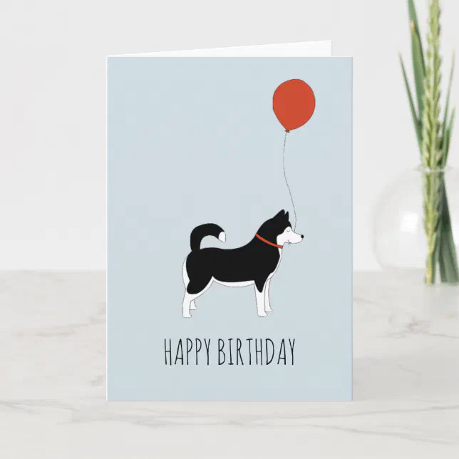 Siberian Husky Birthday Card | Zazzle