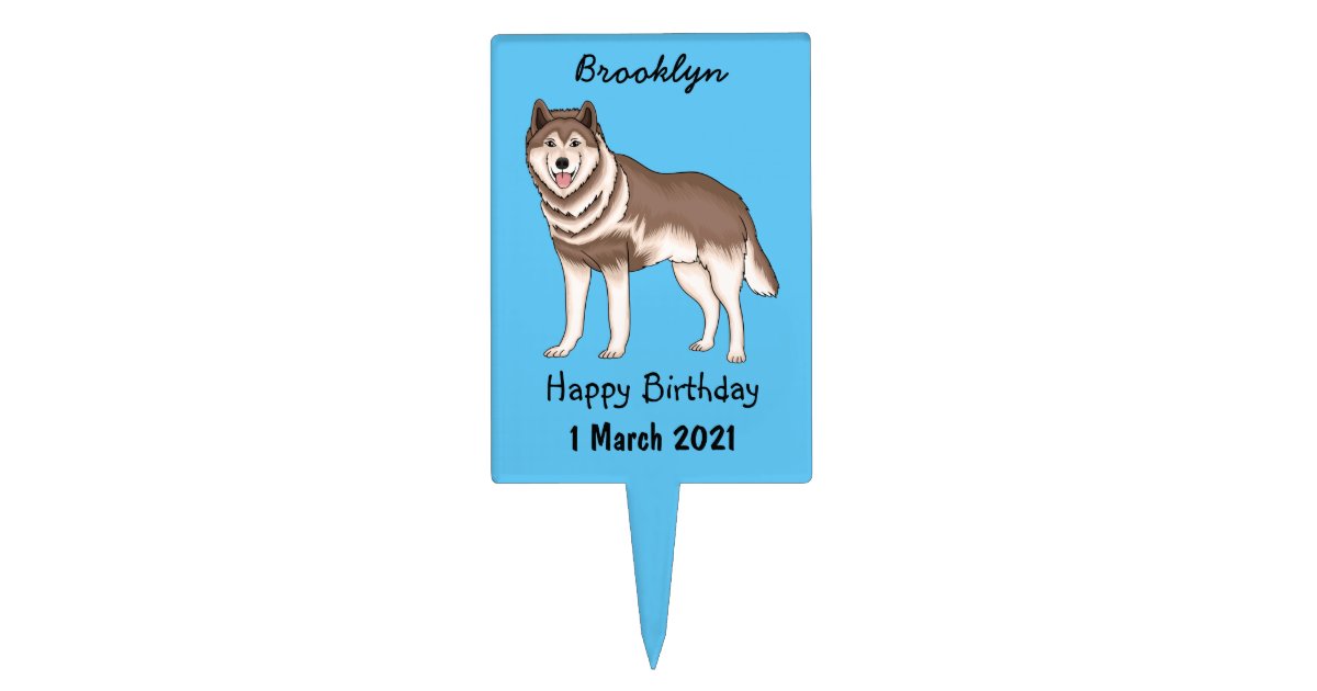 Siberian husky cartoon illustration cake topper | Zazzle