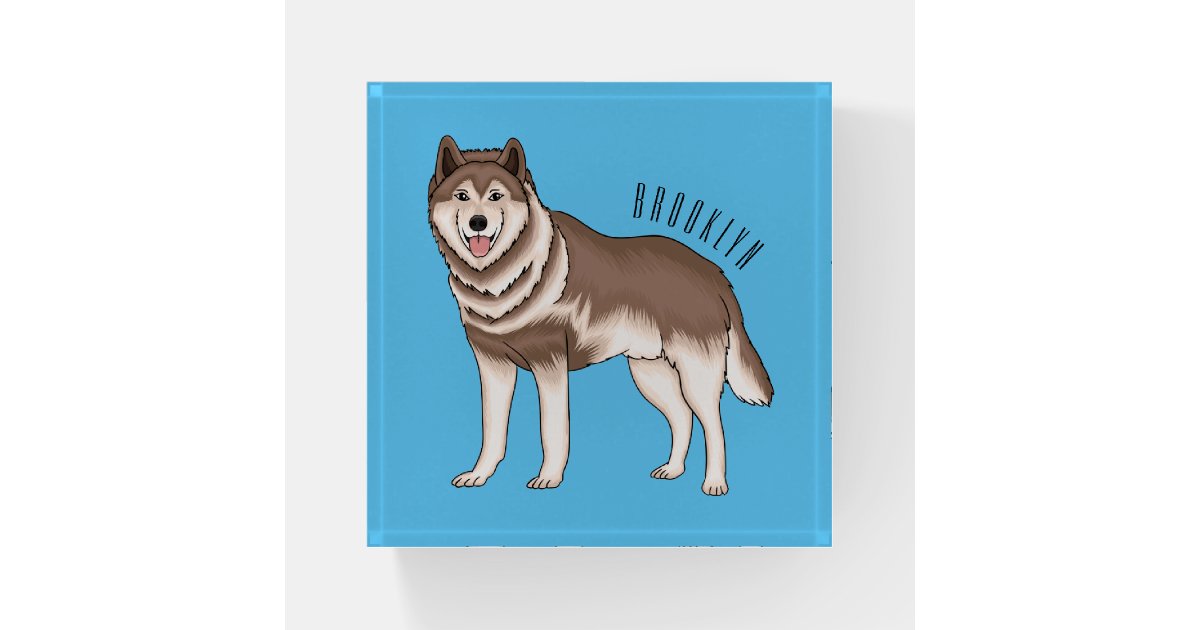 Siberian husky cartoon illustration paperweight | Zazzle