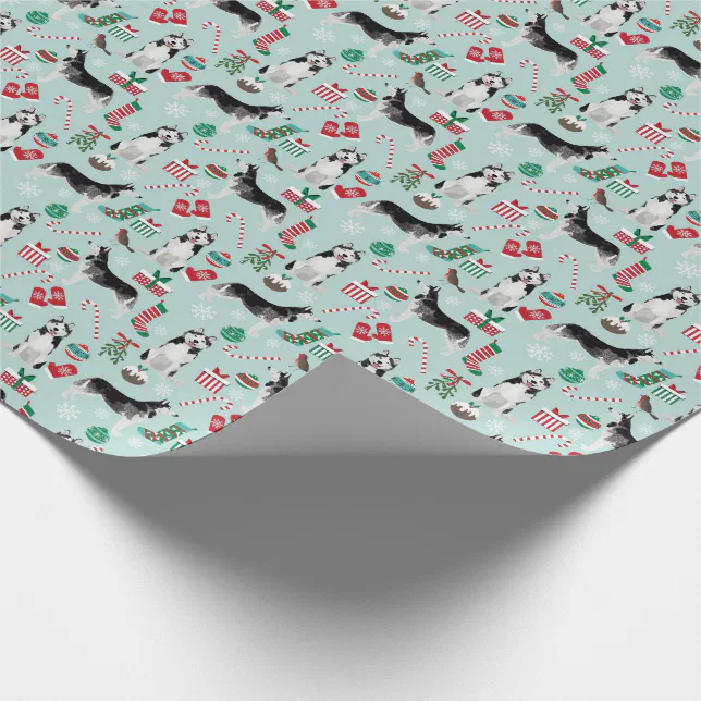 Siberian Husky Christmas wrapping paper | Zazzle