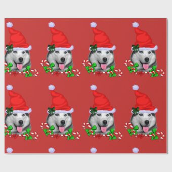 Siberian Husky Christmas Wrapping Paper | Zazzle
