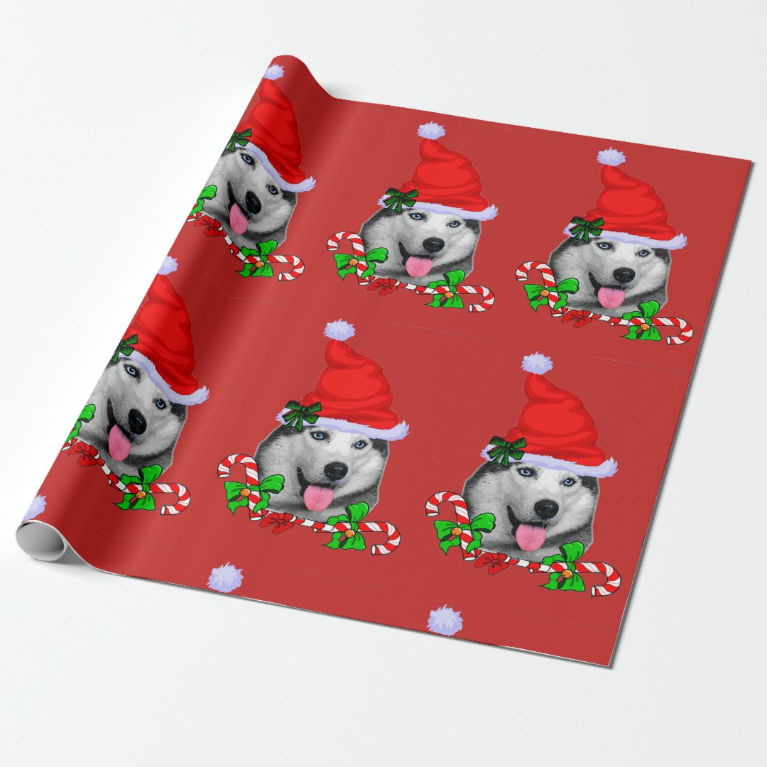 Siberian Husky Christmas Wrapping Paper | Zazzle