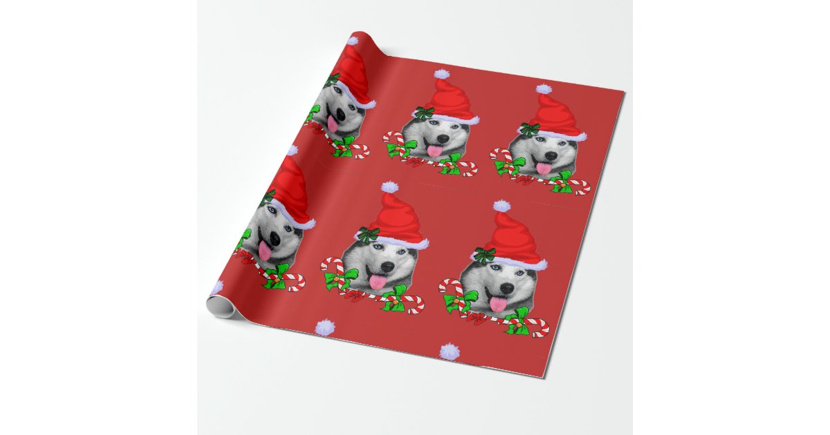Siberian Husky Christmas Wrapping Paper | Zazzle