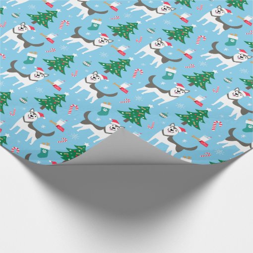 Siberian Husky Christmas Wrapping Paper | Zazzle