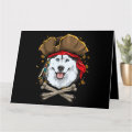 Siberian Husky Dog Pirate Jolly Roger Flag Crossbo Card | Zazzle