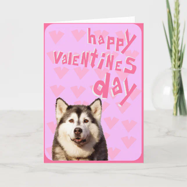 Siberian Husky Happy Valentine's Day Greeting Card | Zazzle