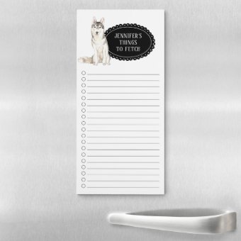 Siberian Husky Shopping List Magnetic Notepad | Zazzle
