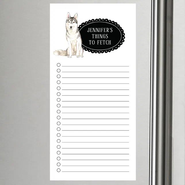 Siberian Husky Shopping List Magnetic Notepad | Zazzle