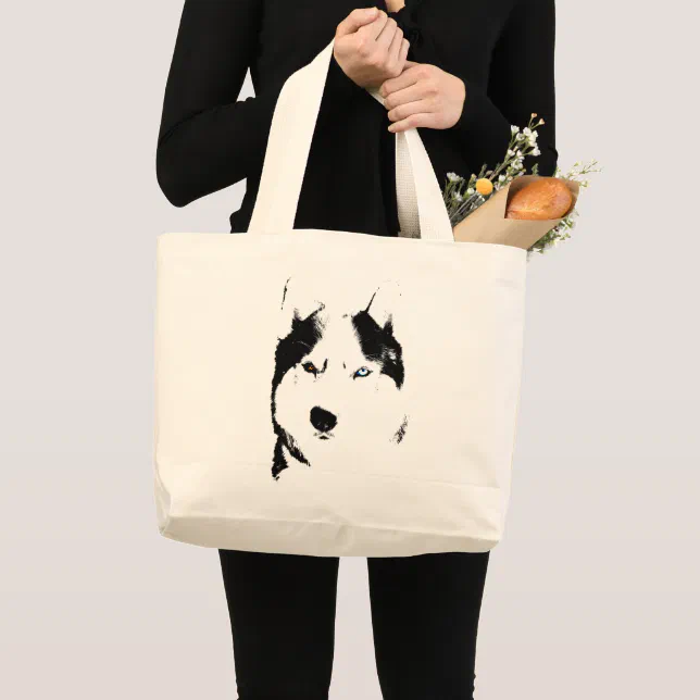 Siberian Husky Tote Bag Husky Malamute Beach Bags | Zazzle