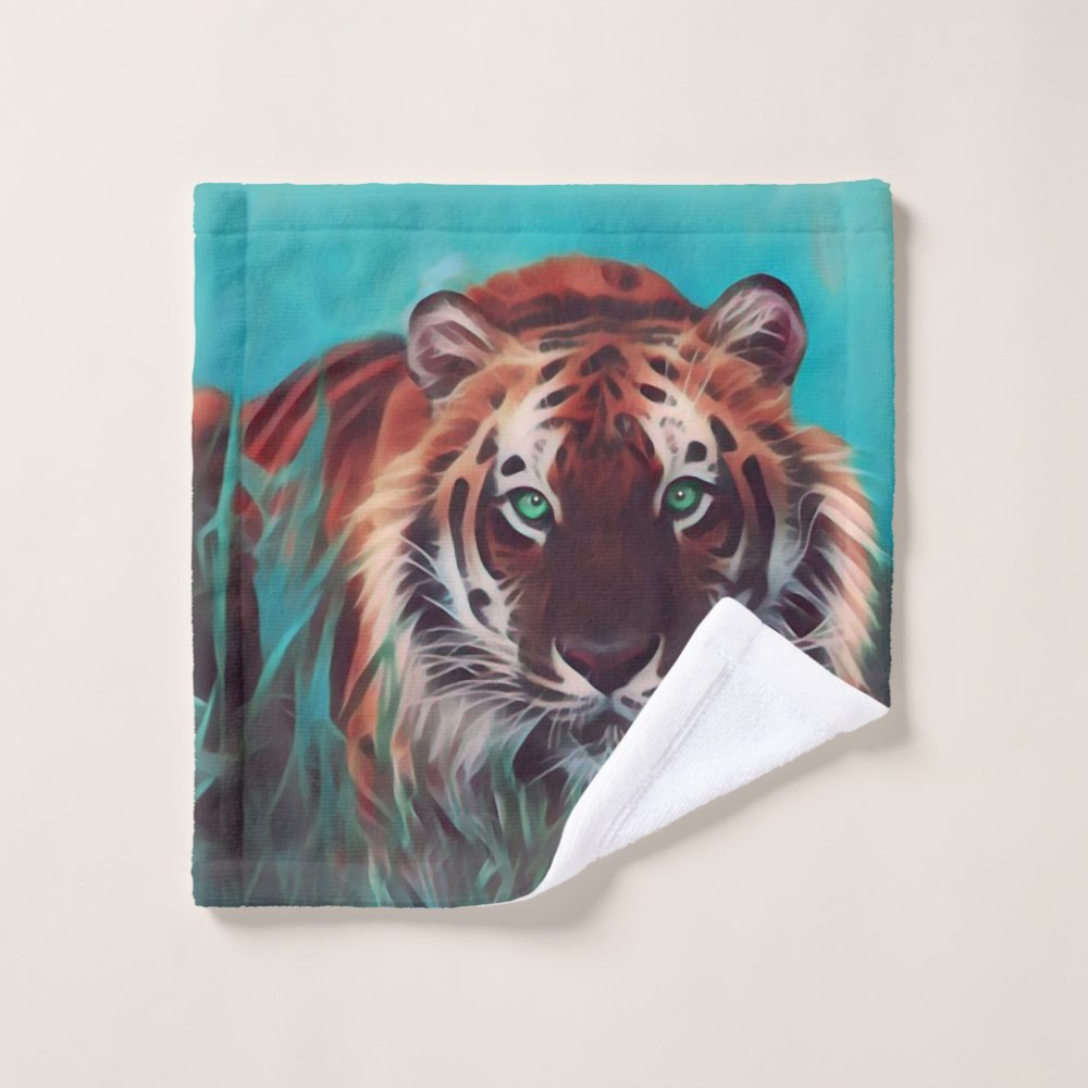 Siberian Tiger Bath Towel Set Wash Cloth sold by Interim Taffeta | SKU ...