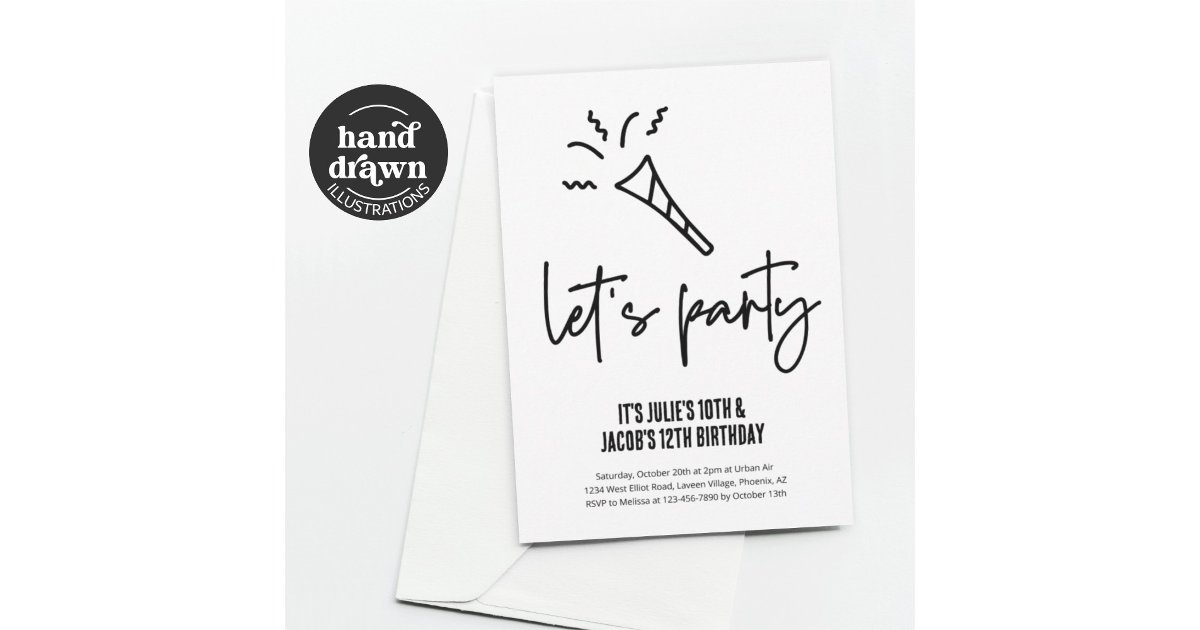 Sibling Birthday Party Brother & Sister Invitation | Zazzle