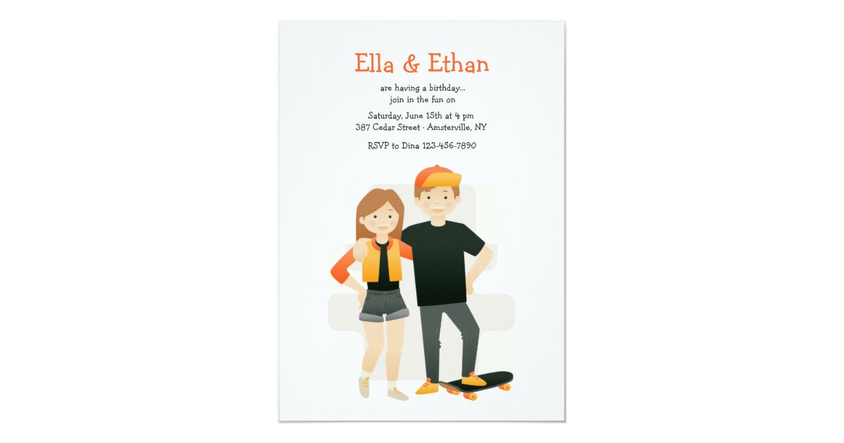 Siblings Birthday Party Invitations | Zazzle.com