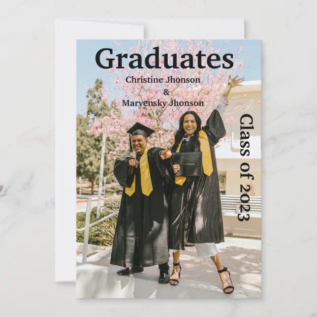 Siblings graduation ceremony 3 photos Graduation Announcement | Zazzle