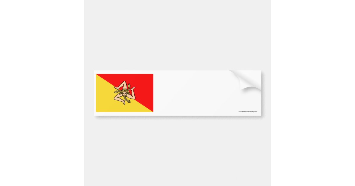 Sicilia flag bumper sticker | Zazzle