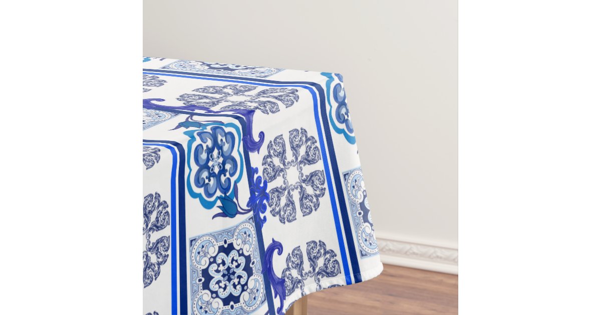 Sicilian tiles,majolica,porcelain tablecloth | Zazzle