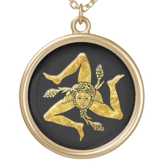 Sicilian Trinacria in Gold Gold Plated Necklace | Zazzle