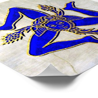 Sicilian Trinacria on Plaster Poster | Zazzle