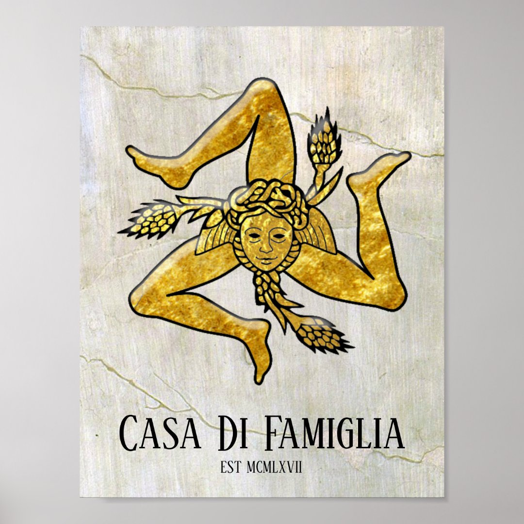 Sicilian Trinacria Your Text Poster | Zazzle
