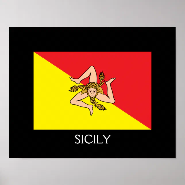 Sicily Flag 14" x 11", Value Poster Paper (Matte) | Zazzle