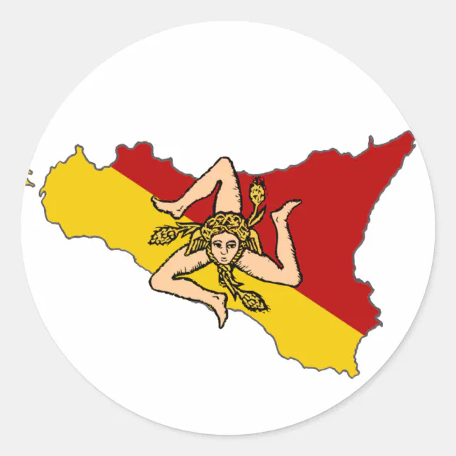 Sicily Flag Trinacria Sticker | Zazzle