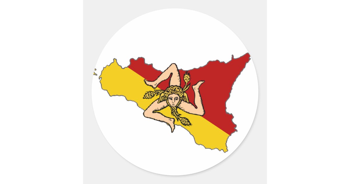 Sicily Flag Trinacria Sticker | Zazzle