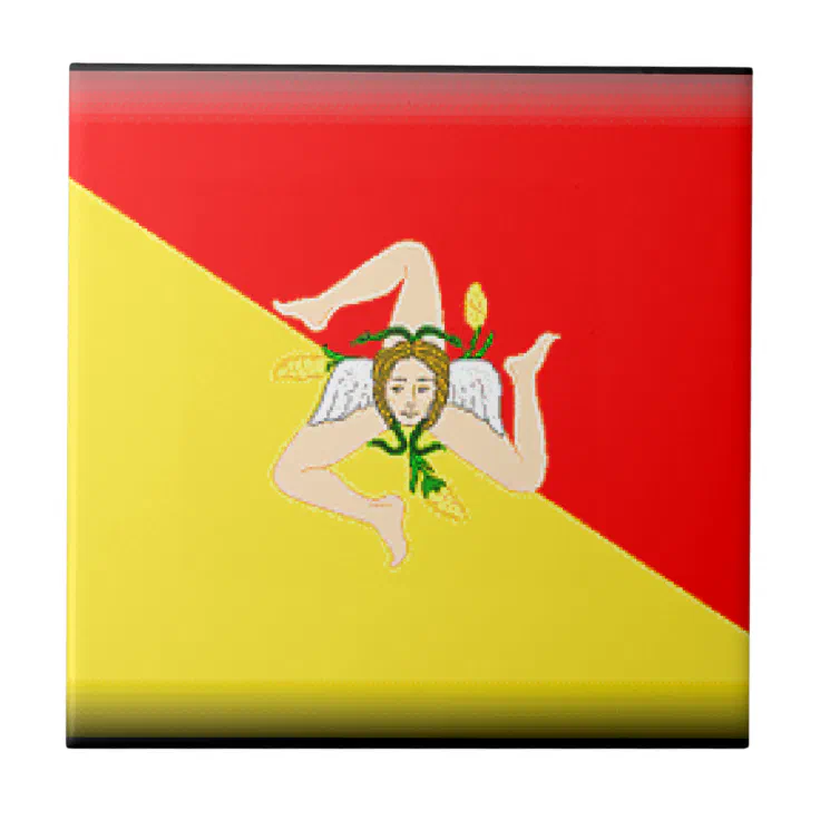 Sicily (Italy) Flag Tile | Zazzle