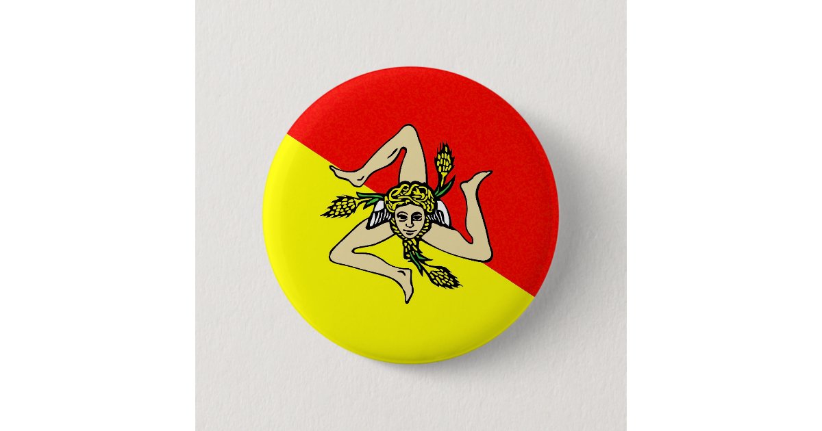 Sicily region flag italy sicilia county pinback button | Zazzle