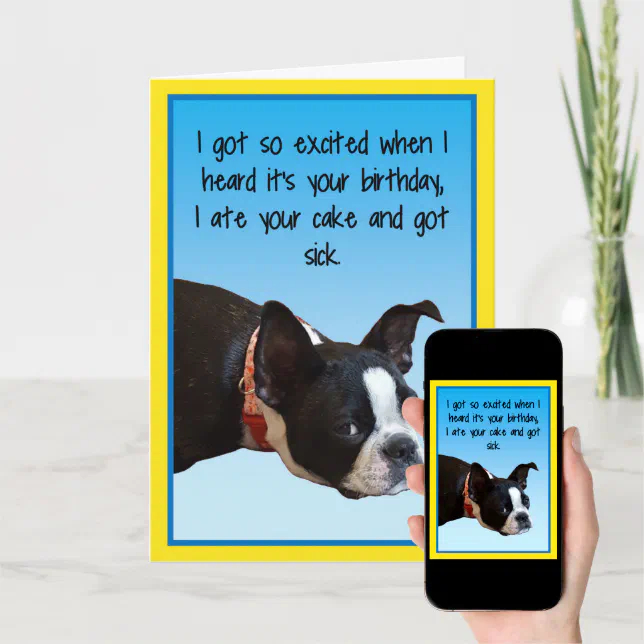 Sick Birthday Boston Card | Zazzle