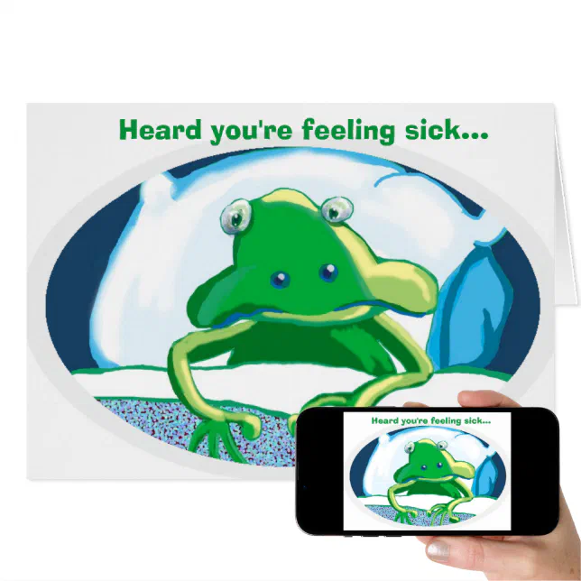Sick frog get well card | Zazzle
