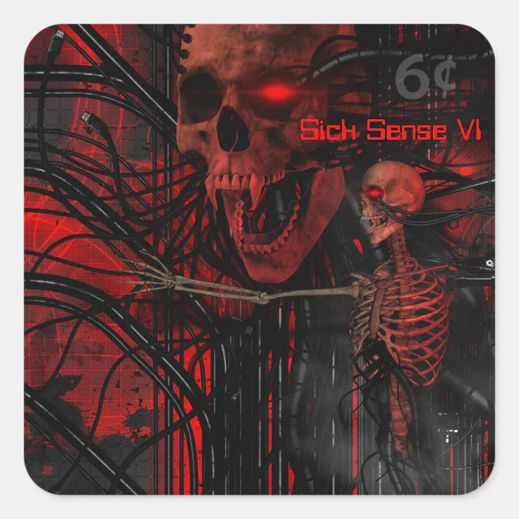 Sick Sense Cyber Vampire Square Sticker | Zazzle