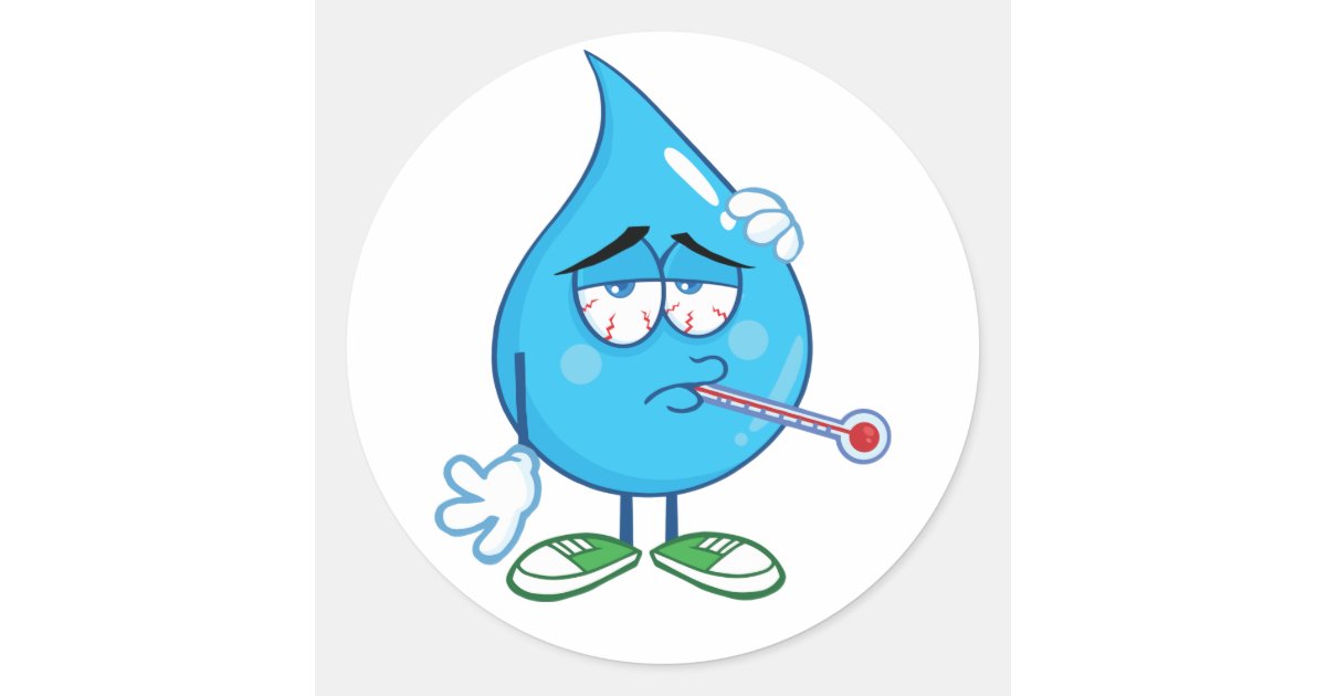 Sick Water Drop Stickers | Zazzle