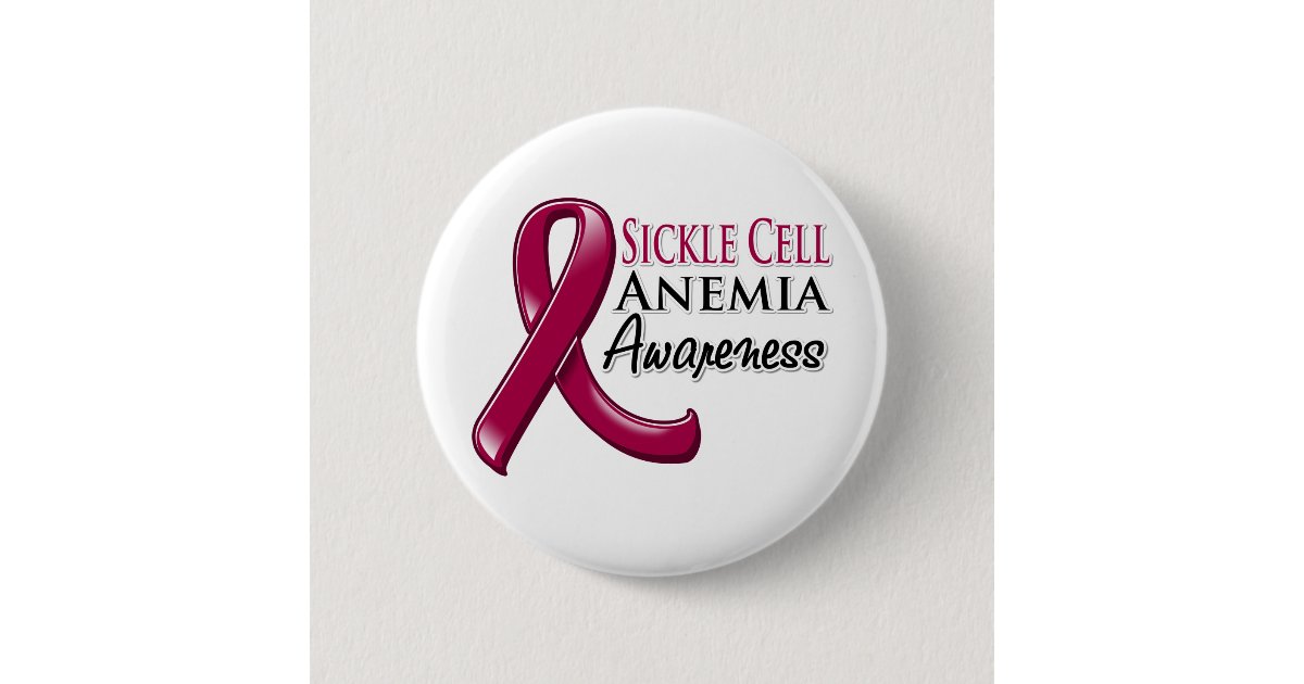 Sickle Cell Anemia Awareness Ribbon Button | Zazzle