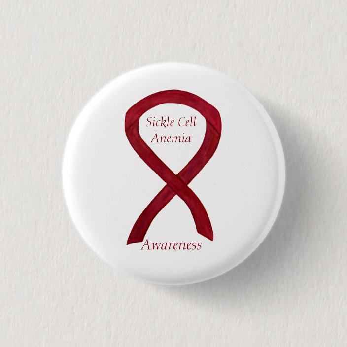 Sickle Cell Anemia Awareness Ribbon Custom Buttons | Zazzle.com