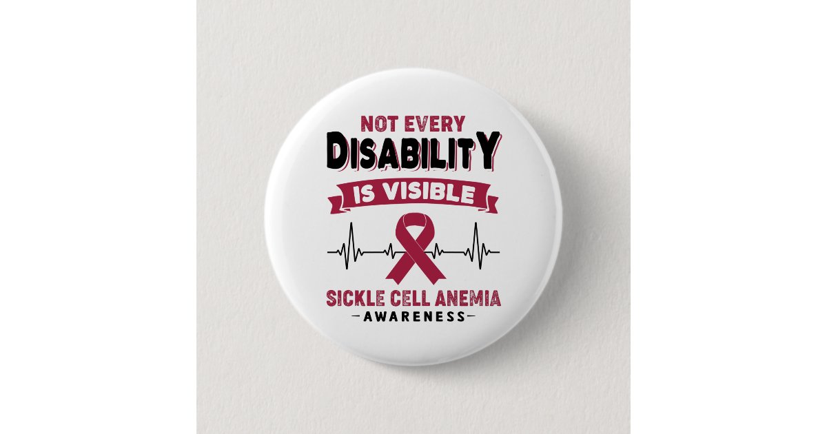 Sickle Cell Anemia Awareness Ribbon Support Gifts Button | Zazzle