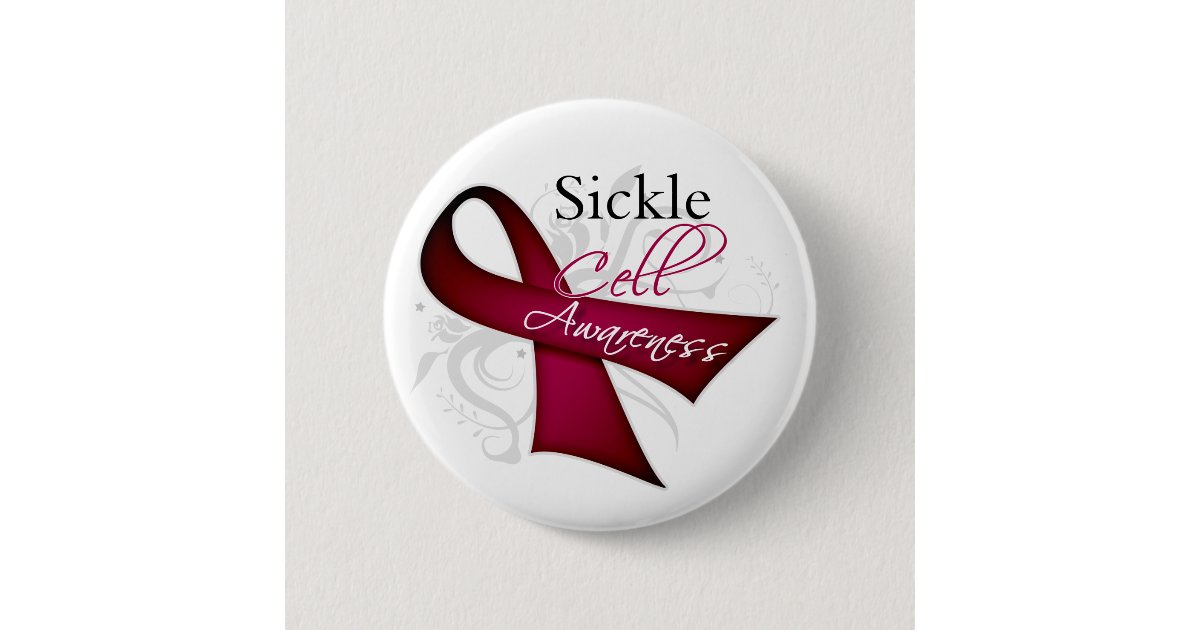 Sickle Cell Awareness Ribbon Button | Zazzle