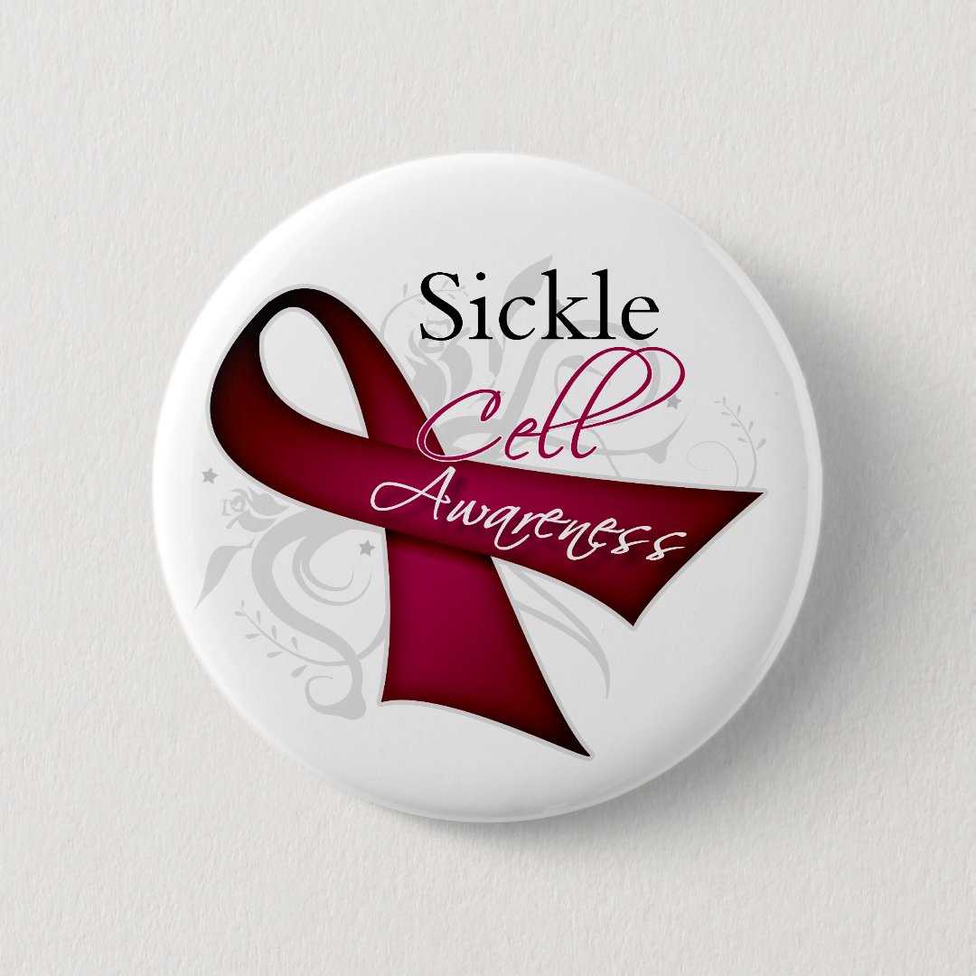Sickle Cell Awareness Ribbon Button | Zazzle