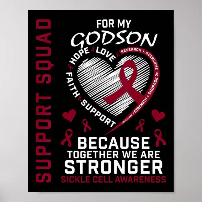 Sickle Cell Awareness Shirt Godson Support Group T Poster | Zazzle