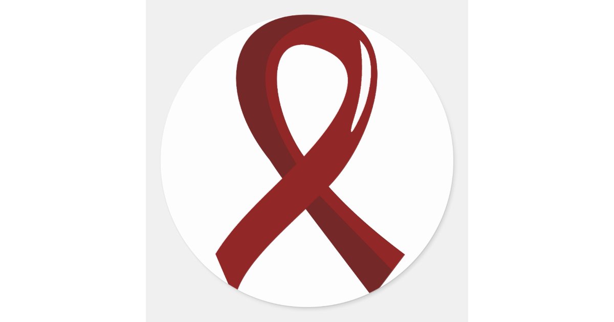 Sickle Cell Disease Burgundy Ribbon 3 Classic Round Sticker Zazzle