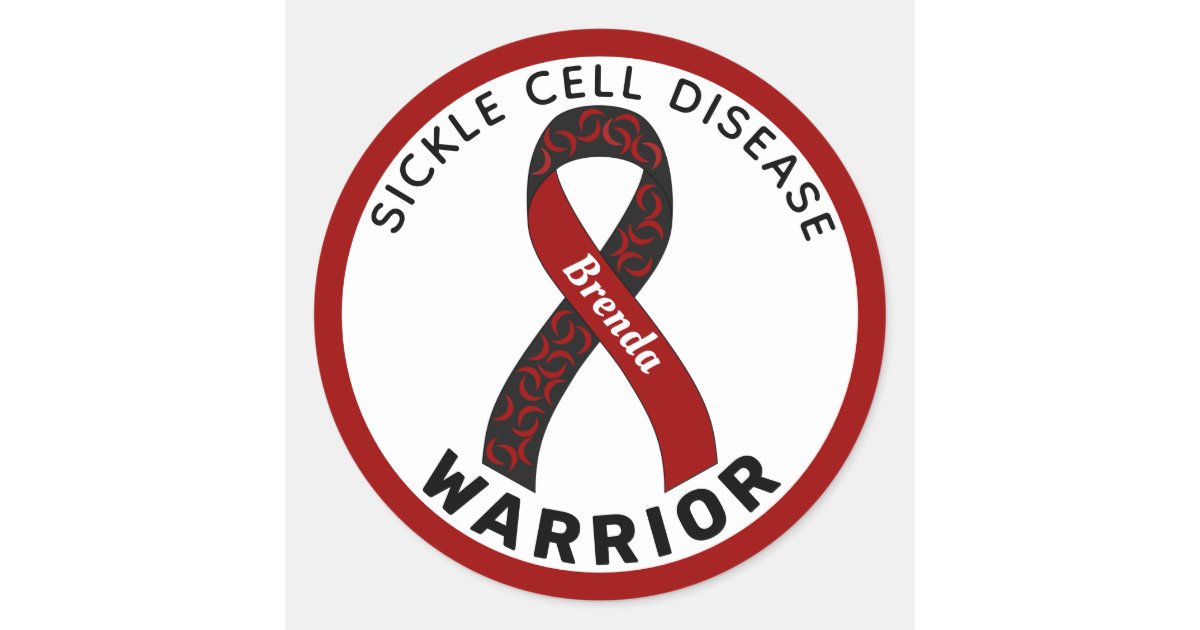Sickle Cell Disease Warrior Ribbon White Classic Round Sticker | Zazzle
