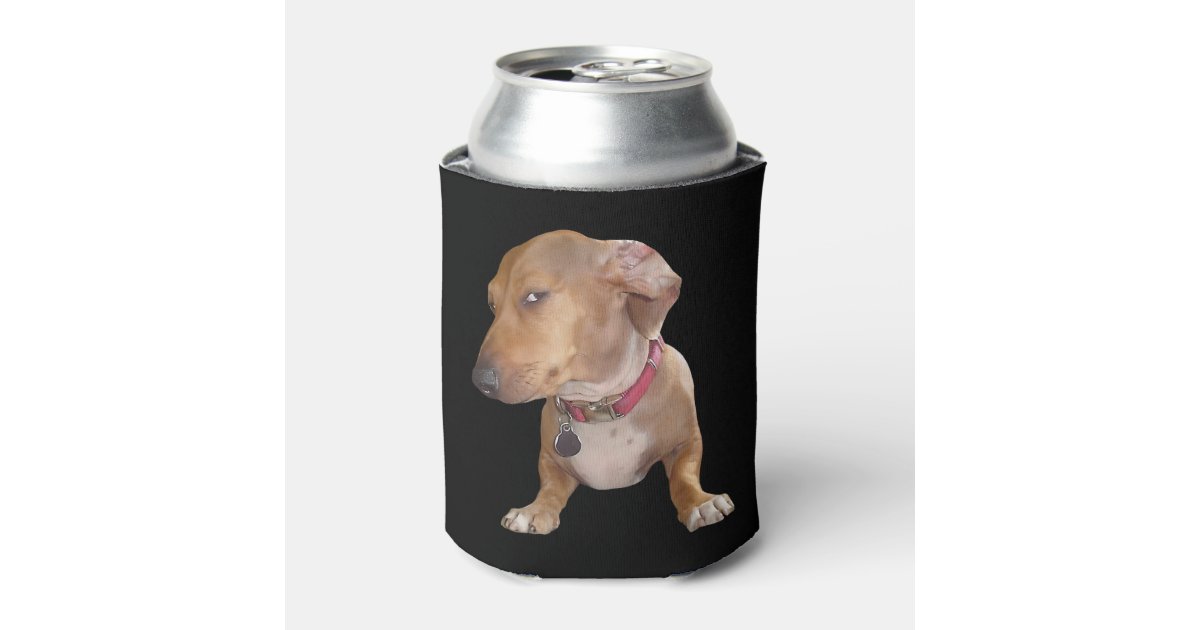 Side Eye Dog Meme Double Sided Black Can Cooler | Zazzle