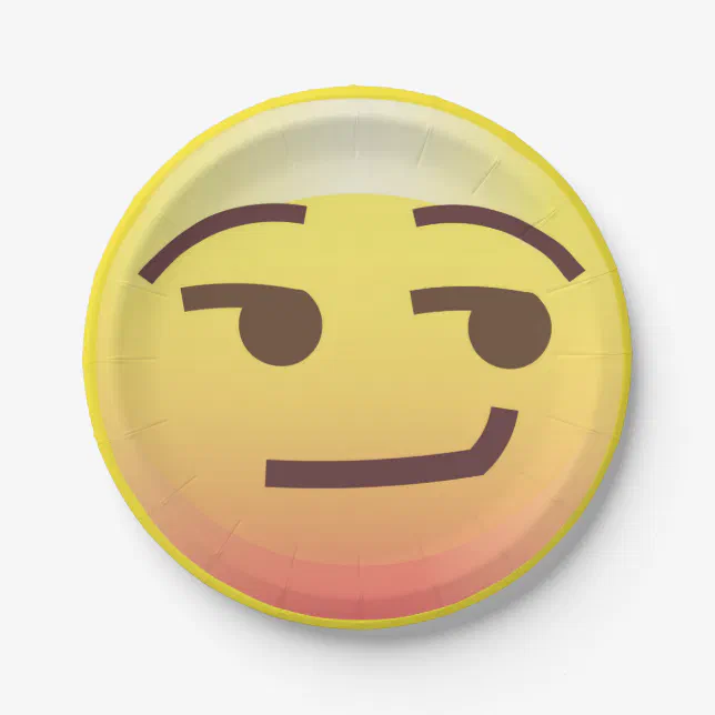 Side Glance Smug Emoji Paper Party Plate | Zazzle