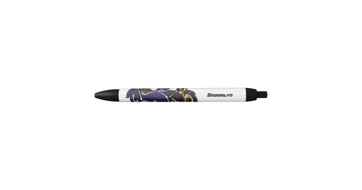 Sidecar purple motorcycle illustration pen | Zazzle