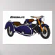 Sidecar purple motorcycle illustration poster | Zazzle