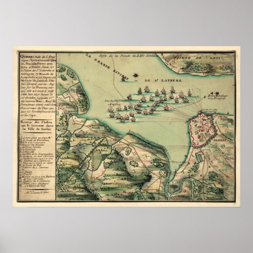 Siege of Quebec Map Poster | Zazzle