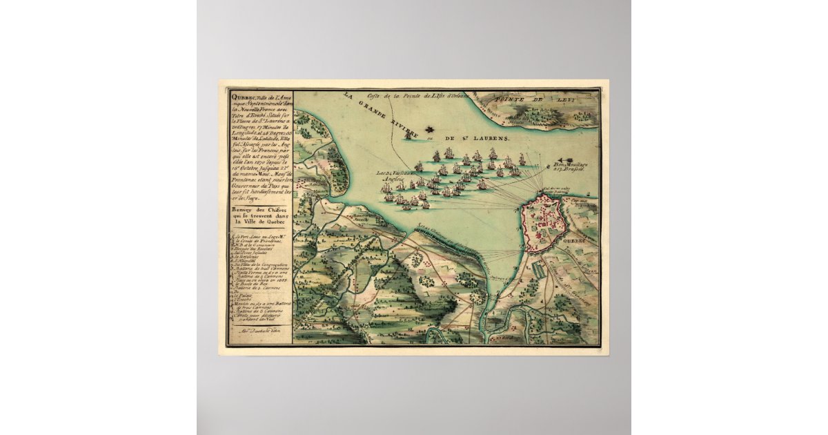Siege of Quebec Map Poster | Zazzle